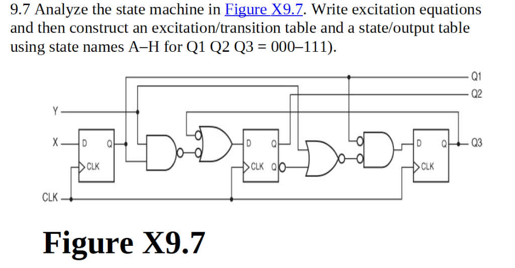 Solved 9.7 Analyze the state machine in Figure X9.7. Write | Chegg.com