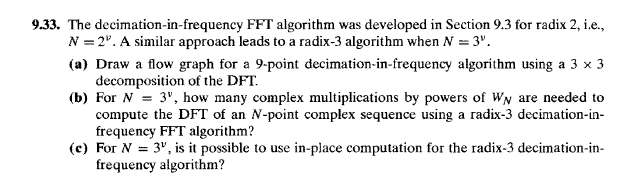 9.33. The decimation-in-frequency FFT algorithm was | Chegg.com