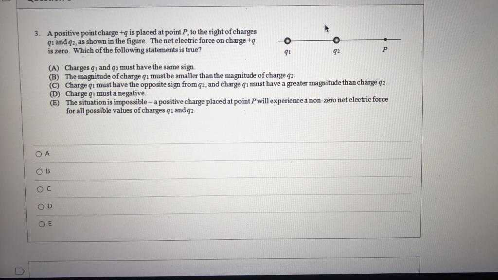 Solved 3. A positive point charge + is placed at point P, to | Chegg.com