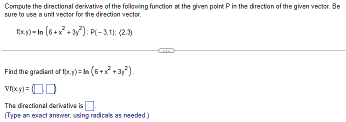 Solved Compute the directional derivative of the following | Chegg.com