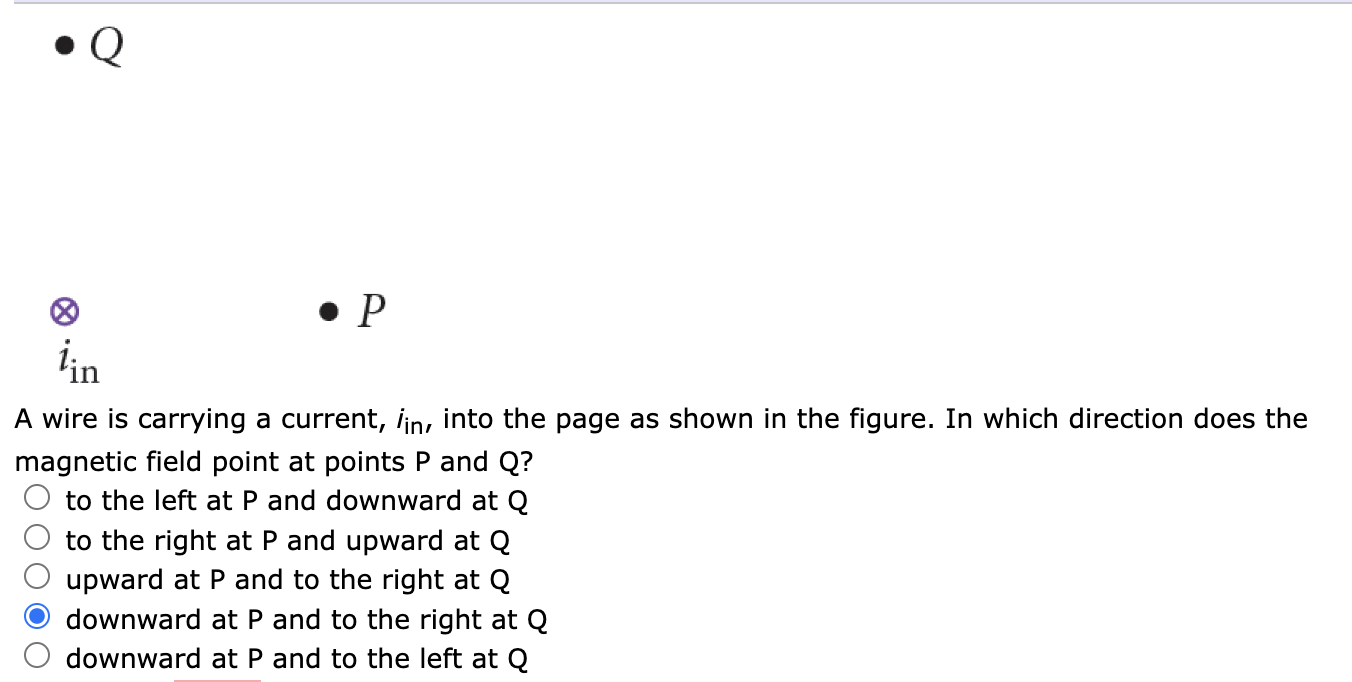 Solved A wire is carrying a current, iin , into the page as | Chegg.com