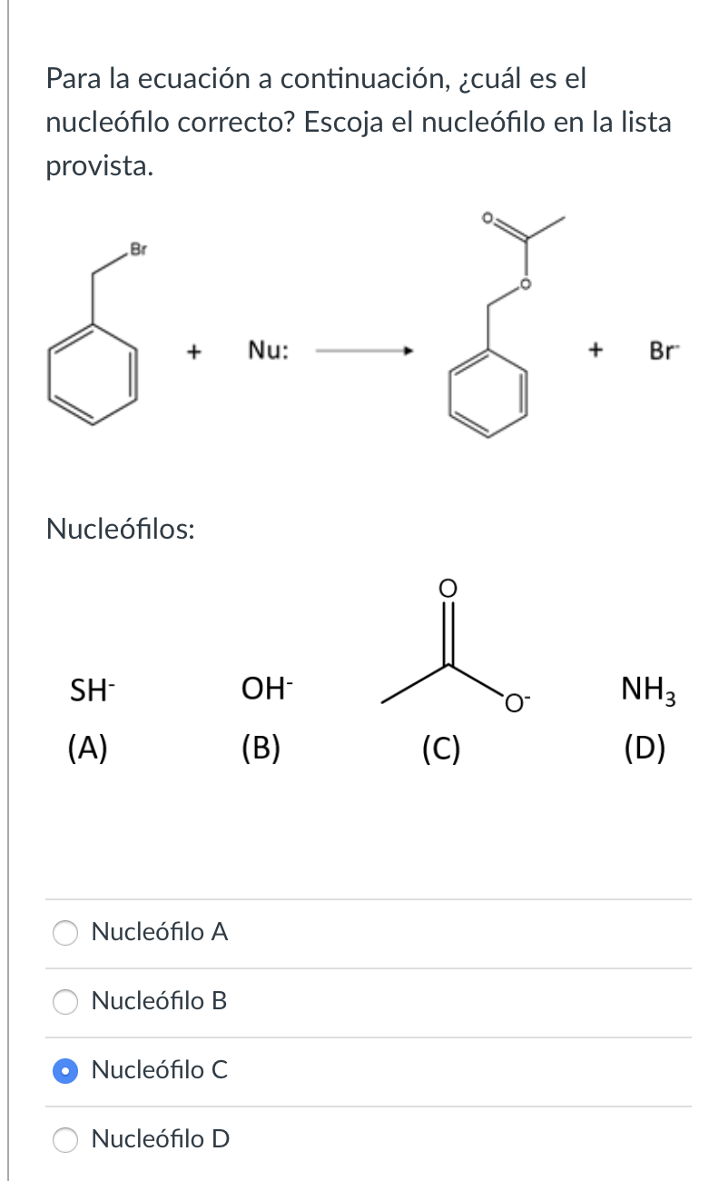 Solved Para la ecuación a continuación, ¿cuál es el | Chegg.com