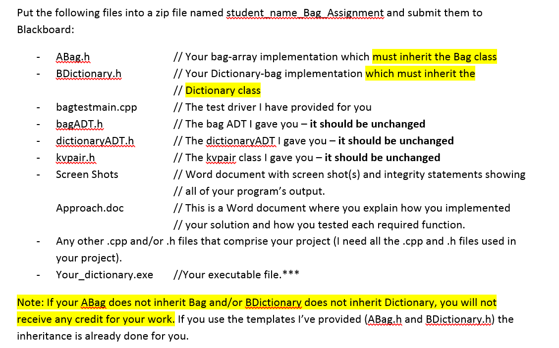 Solved Programming Assignment 1 Bag based Dictionary Chegg