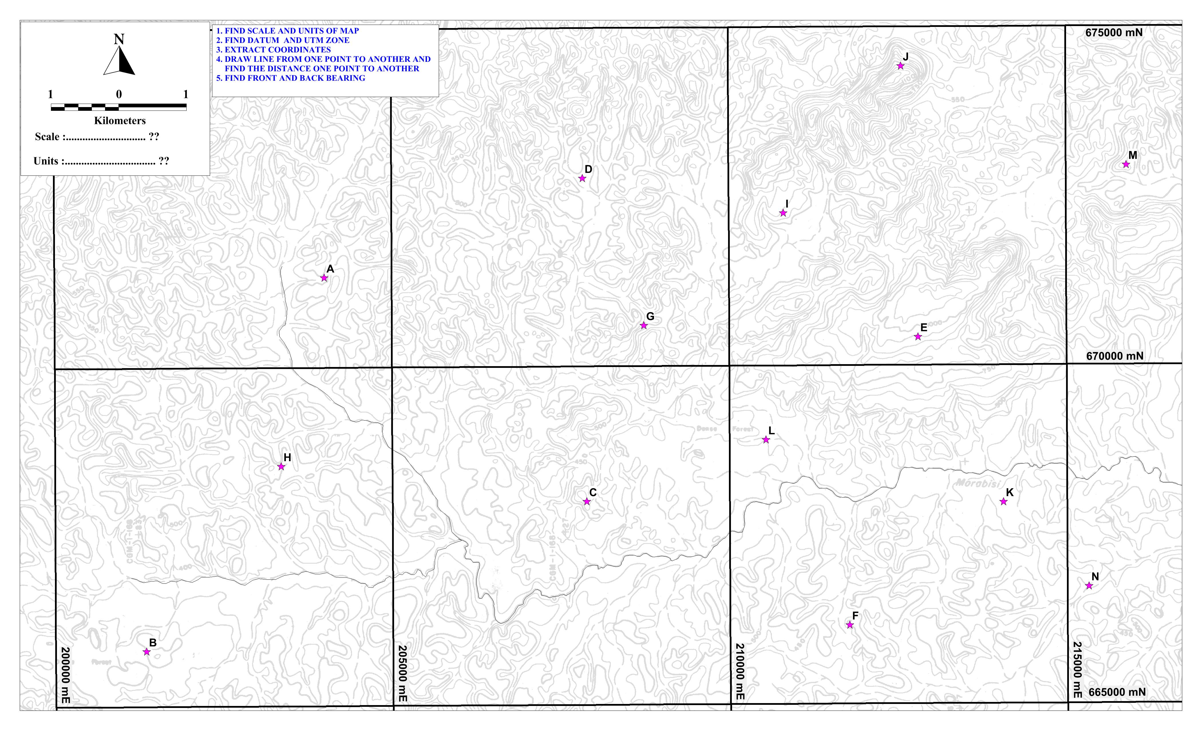 Solved 1 Find Scale And Units Of Map 2 Find DATUM UTM Chegg