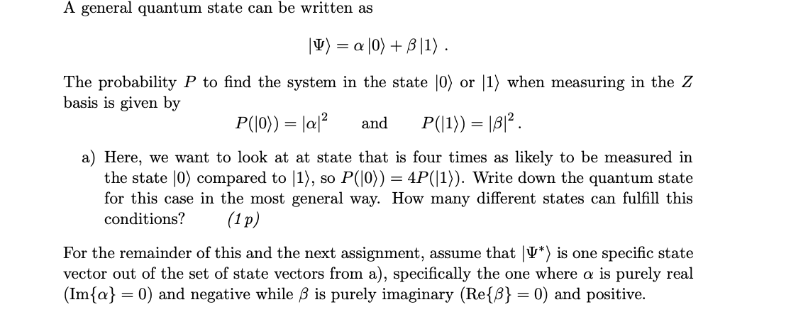 Solved A general quantum state can be written as | Chegg.com