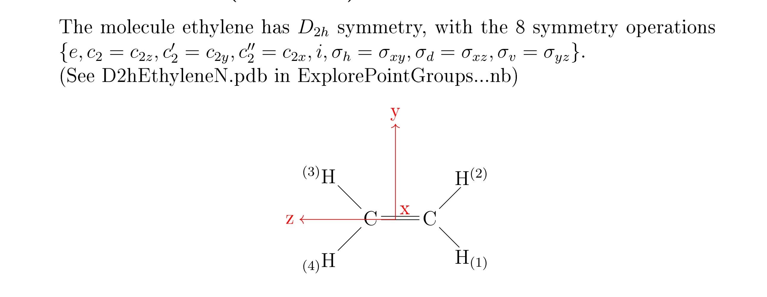 The molecule ethylene has D2h symmetry, with the 8 | Chegg.com