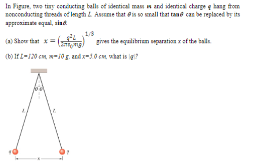 Solved In Figure, two tiny conducting balls of identical | Chegg.com