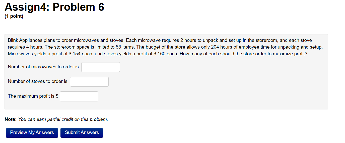 Solved Blink Appliances plans to order microwaves and | Chegg.com