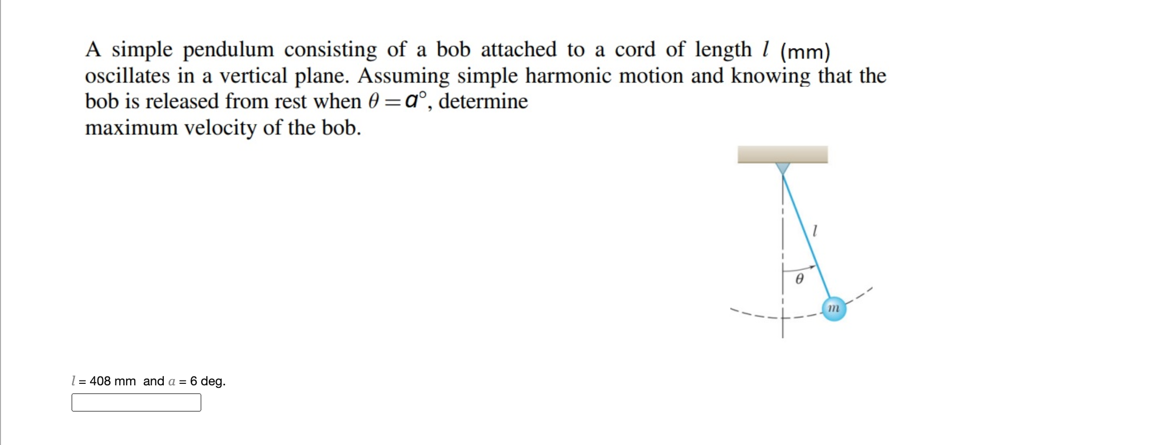 Solved A simple pendulum consisting of a bob attached to a | Chegg.com