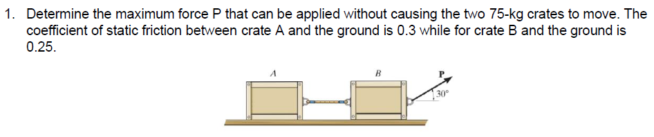 Solved 1. Determine the maximum force P that can be applied | Chegg.com