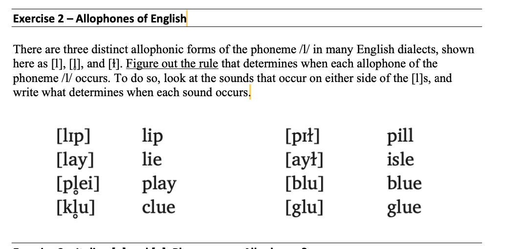 There are three distinct allophonic forms of the | Chegg.com