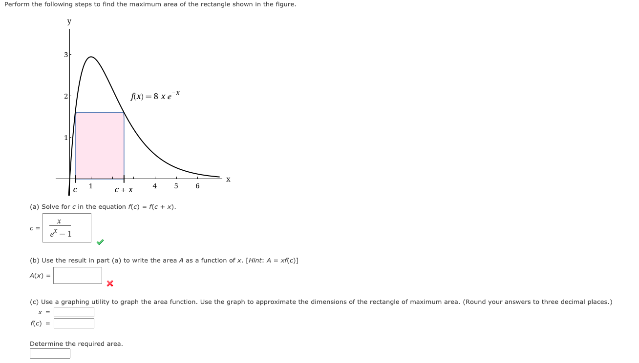 Solved Perform the following steps to find the maximum area | Chegg.com