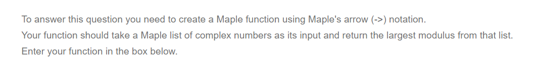 Solved To answer this question you need to create a Maple | Chegg.com