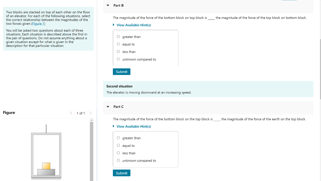 Solved Two blocks are stacked on top of each other on the | Chegg.com
