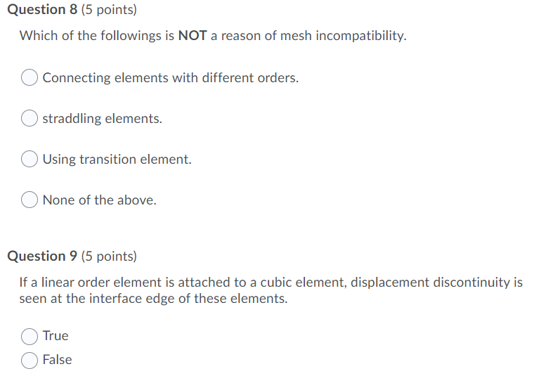 Solved Question 8 (5 points) Which of the followings is NOT | Chegg.com