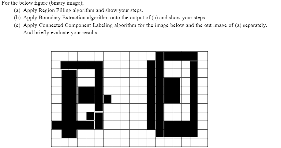 For the below figure (binary image); (a) Apply Region | Chegg.com