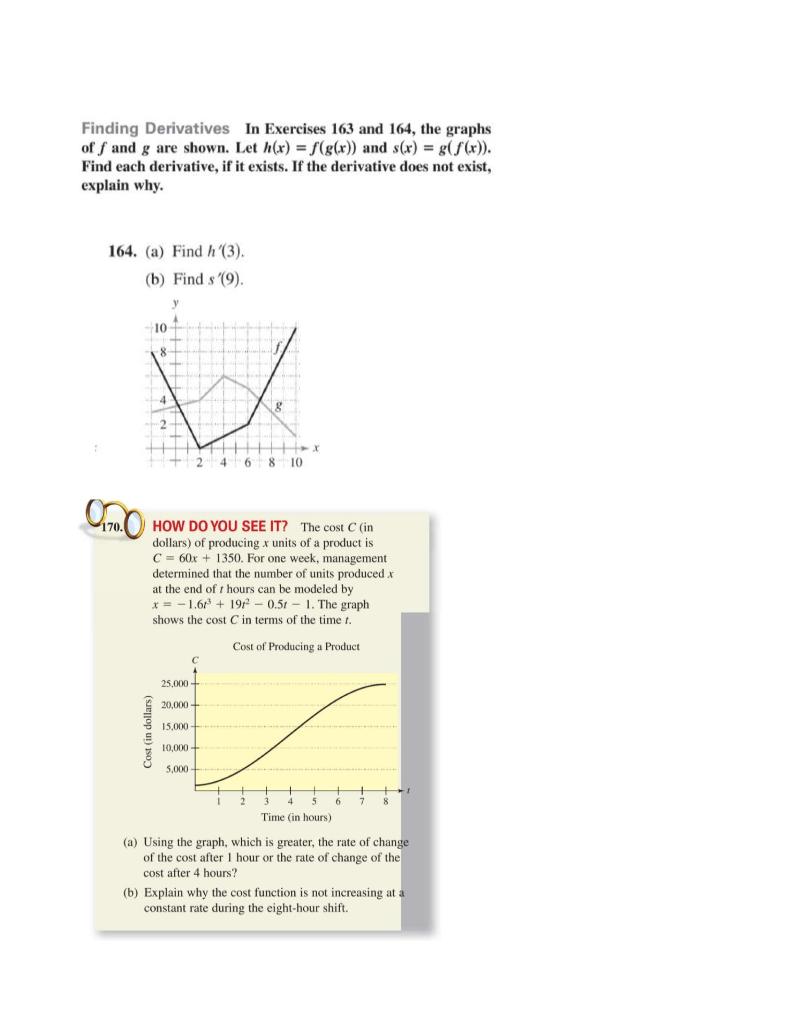 Solved Finding Derivatives In Exercises 163 and 164, the | Chegg.com