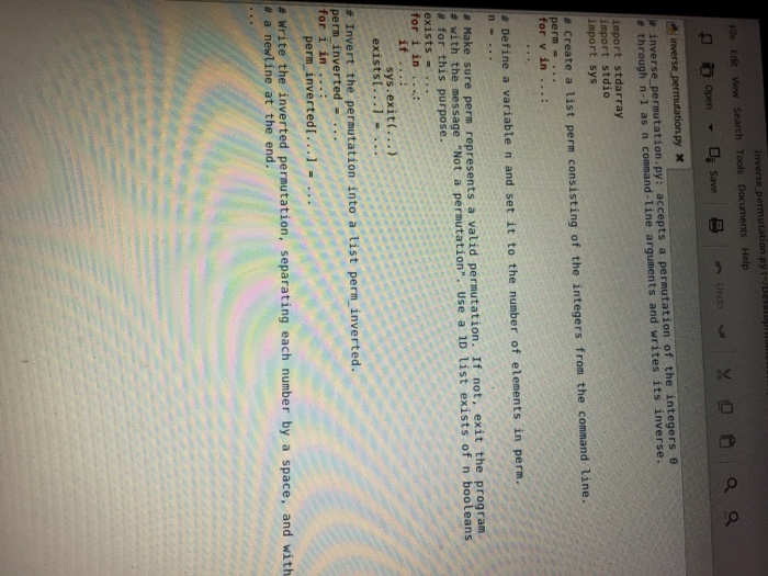 Problem 3 Inverse Permutation Write A Program