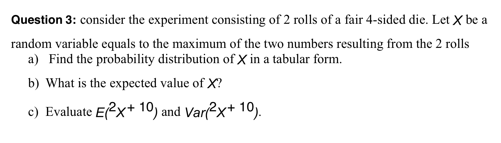 Solved Question 3: consider the experiment consisting of 2 | Chegg.com
