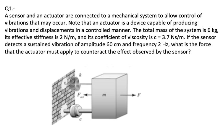 Solved A sensor and an actuator are connected to a | Chegg.com