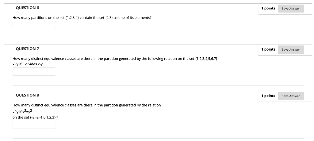 Solved QUESTION 6 1 points Save Answer How many partitions | Chegg.com