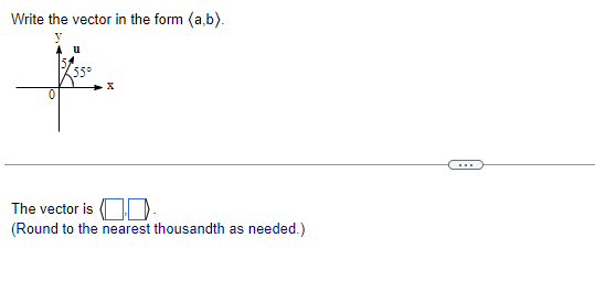 Solved Write the vector in the form a,b The vector is | Chegg.com
