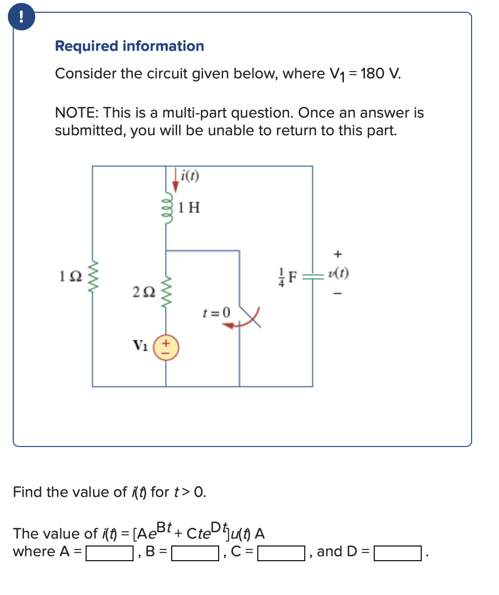 Solved !Required informationConsider the circuit given | Chegg.com
