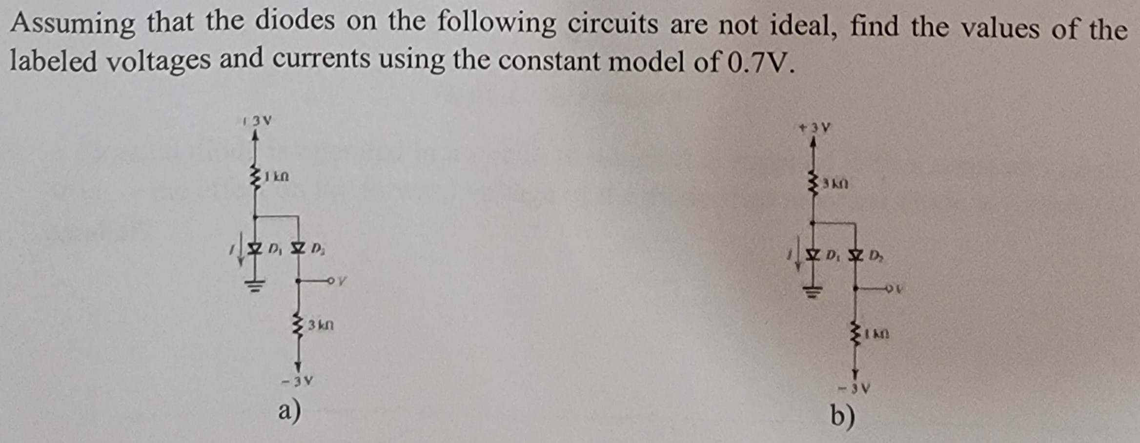 Solved Assuming that the diodes on the following circuits | Chegg.com