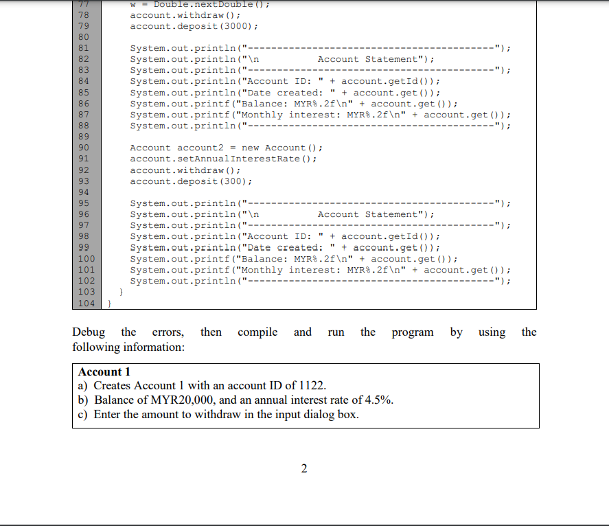 Solved QUESTION 1 - ERROR DEBUGGING (40 Marks) You are given | Chegg.com