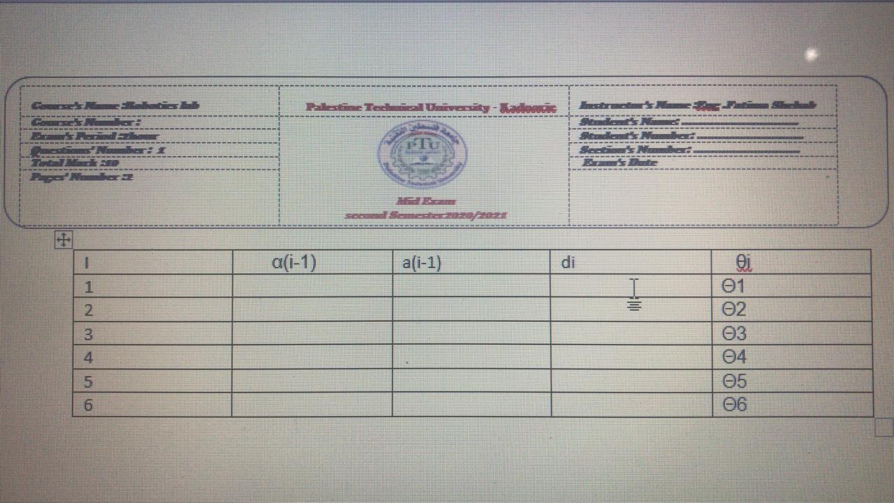 Solved a-Assign the coordinate frames based on DH | Chegg.com