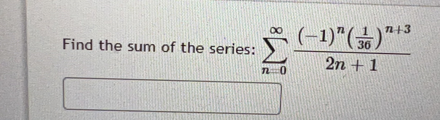 Solved Find the sum of the series: \\( \\sum_{n=0}^{\\infty} | Chegg.com