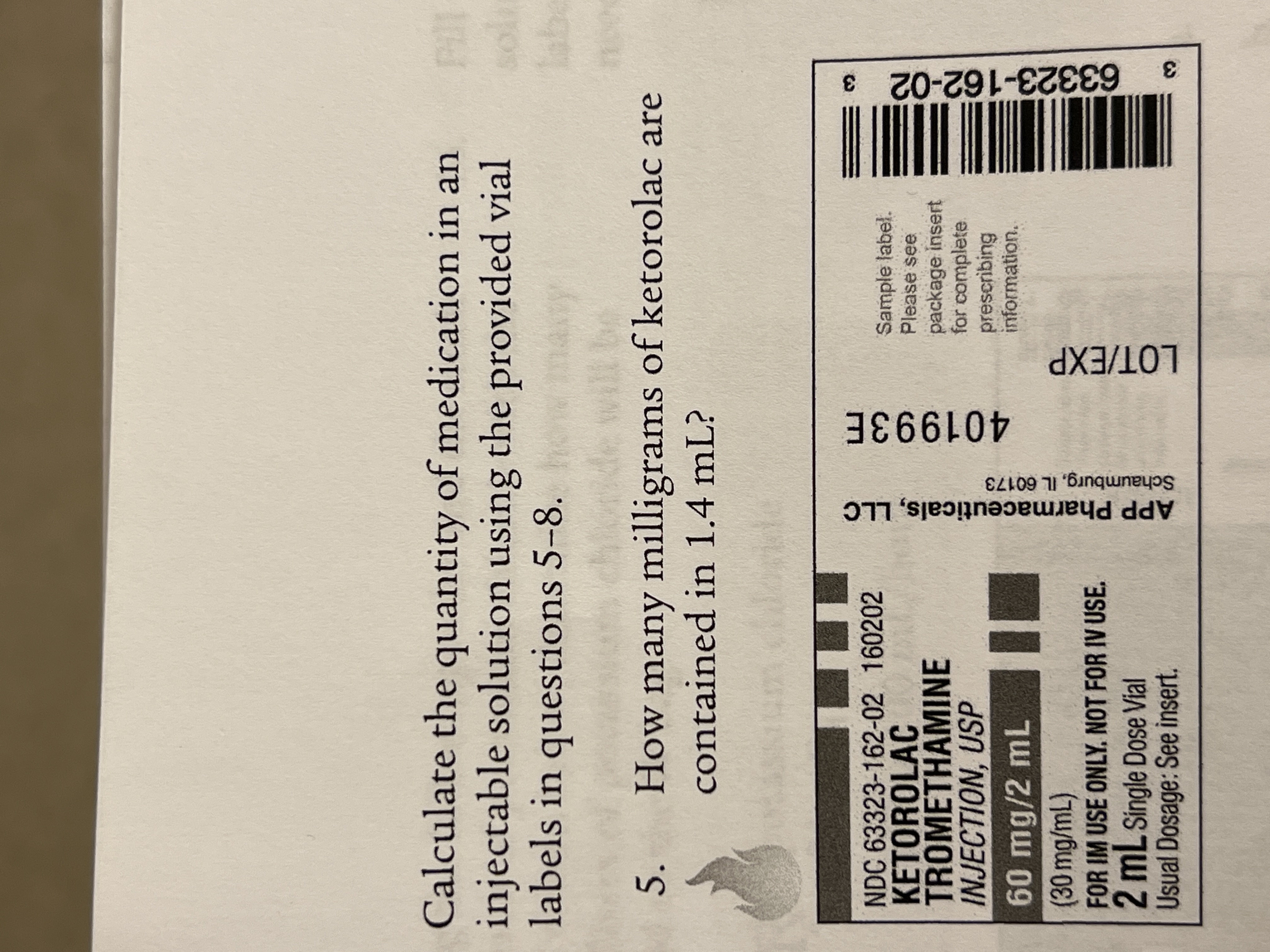 Solved Calculate the quantity of medication in an injectable | Chegg.com