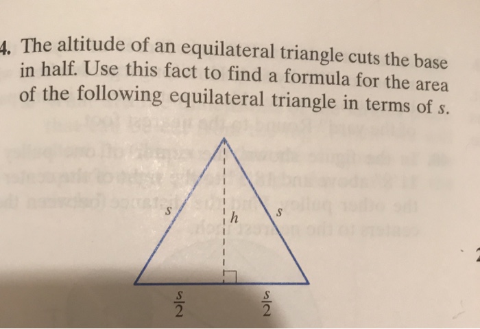 Solved 4. The altitude of an equilateral triangle cuts the | Chegg.com