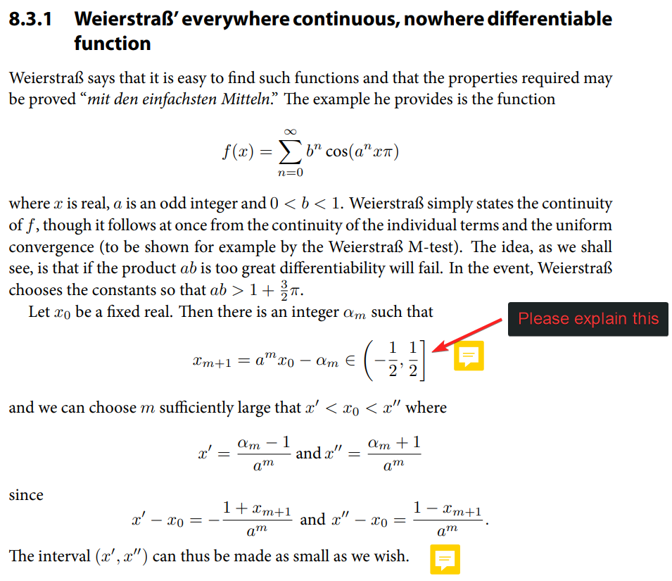 Solved 8.3.1 Weierstraß' everywhere continuous, nowhere | Chegg.com