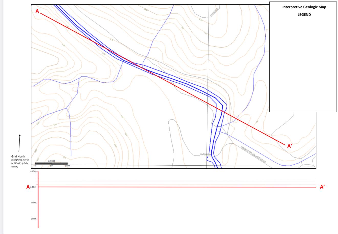 Solved For the given outcrop map - draw the interpretative | Chegg.com