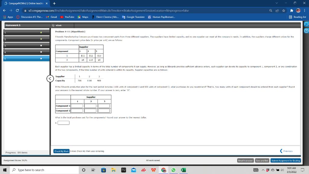 Solved CengageNOWV2 Online teachi x + + + → C • | Chegg.com