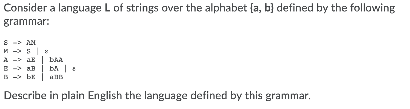 Solved Consider a language L of strings over the alphabet | Chegg.com