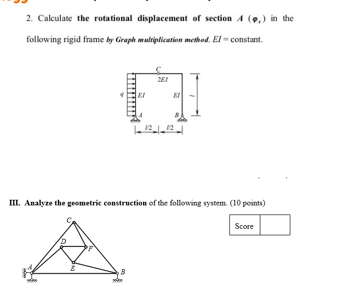 Solved 2. Calculate the rotational displacement of section A | Chegg.com