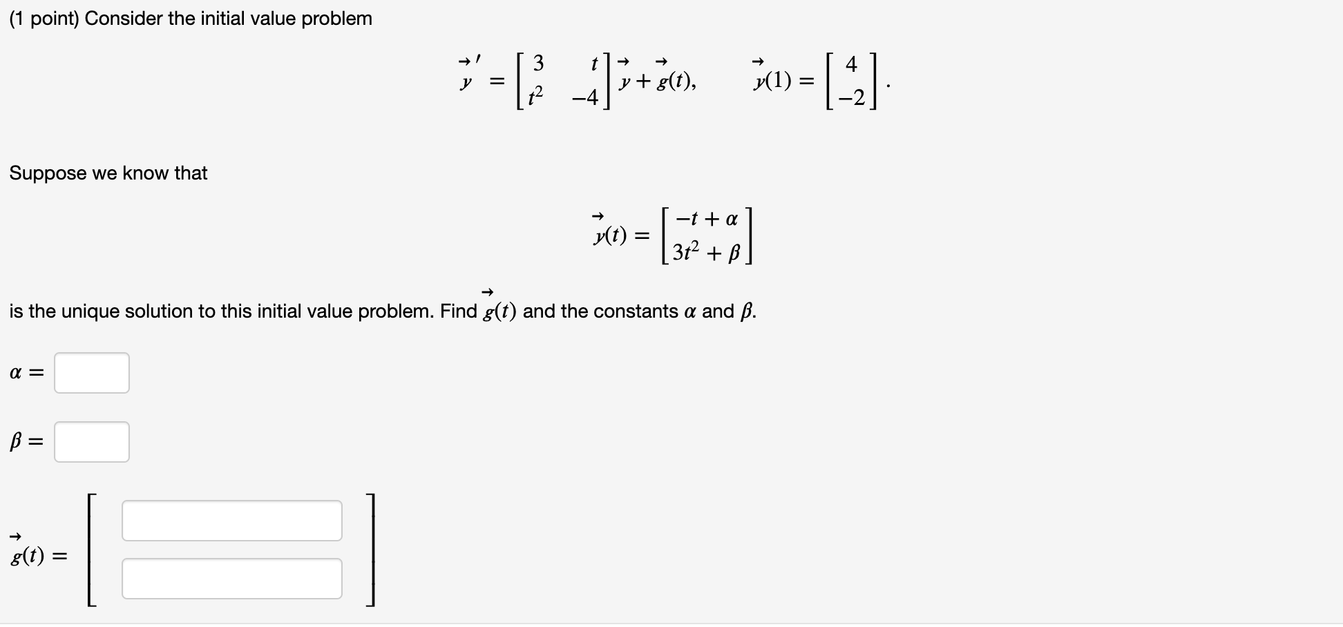 Solved (1 point) Consider the initial value problem y = | Chegg.com