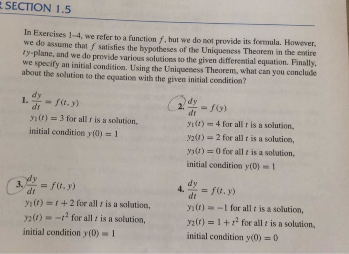 Solved SECTION 1.5 In Exercises 1-4, we refer to a function | Chegg.com