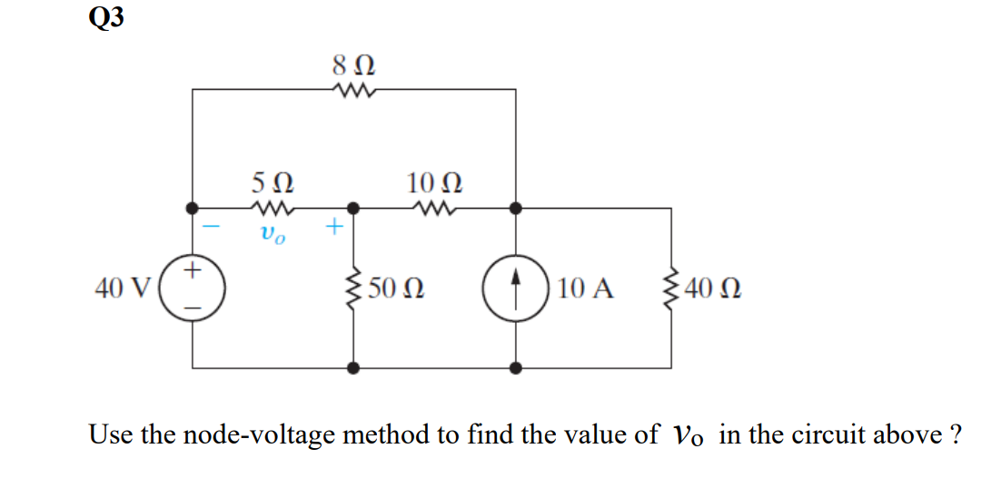 Solved Use the node-voltage method to find the value of v0 | Chegg.com