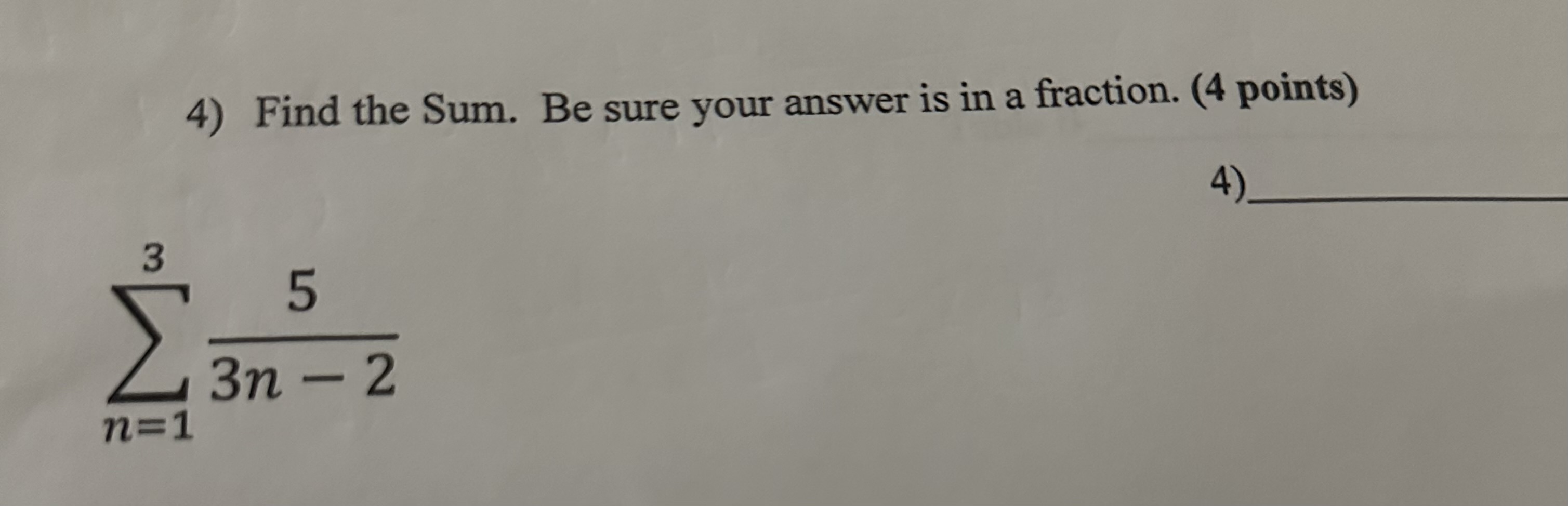 Solved 4) Find the Sum. Be sure your answer is in a | Chegg.com
