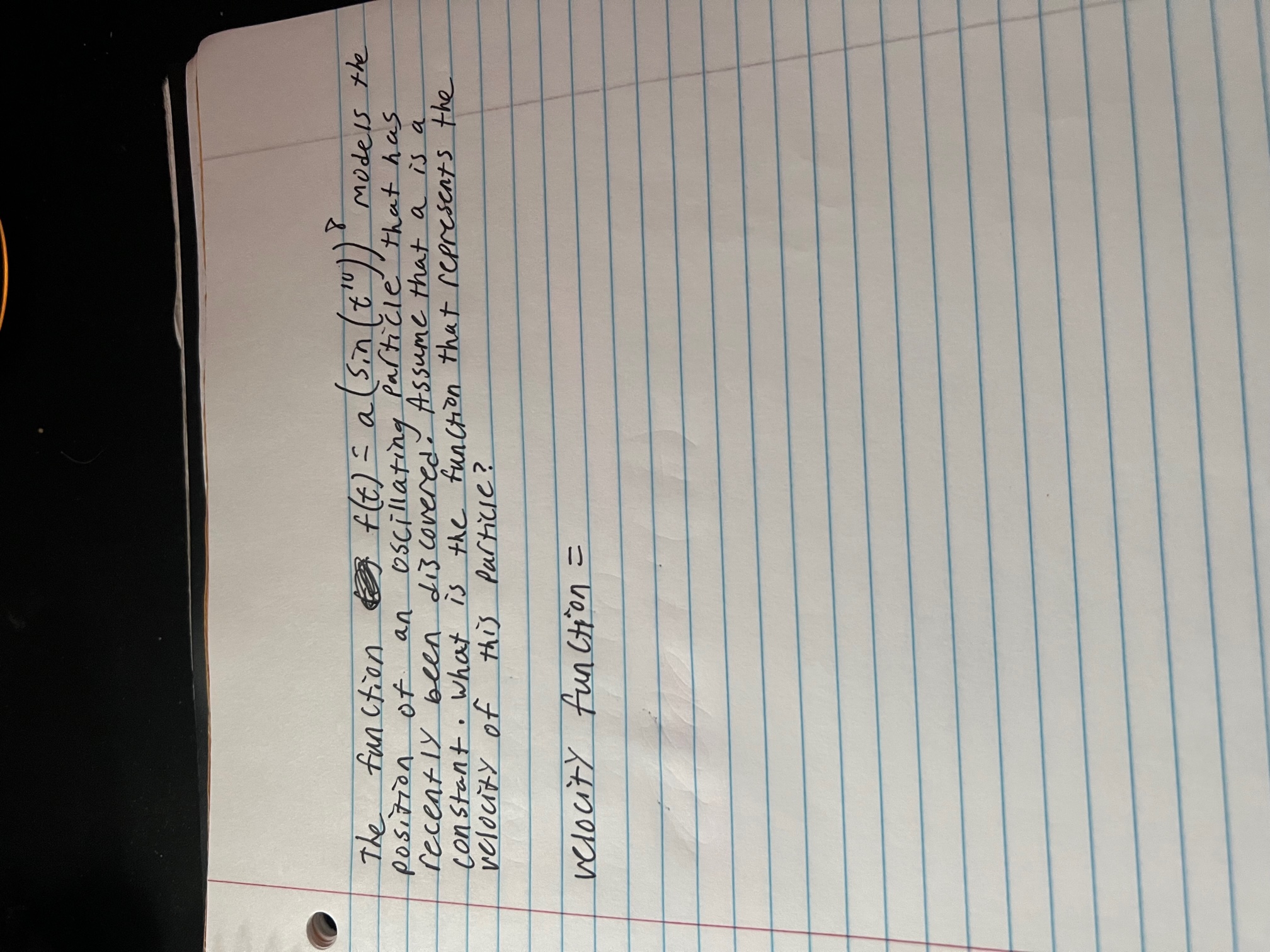 Solved The function f(t)=a(sin(t10))8 models the position of | Chegg.com
