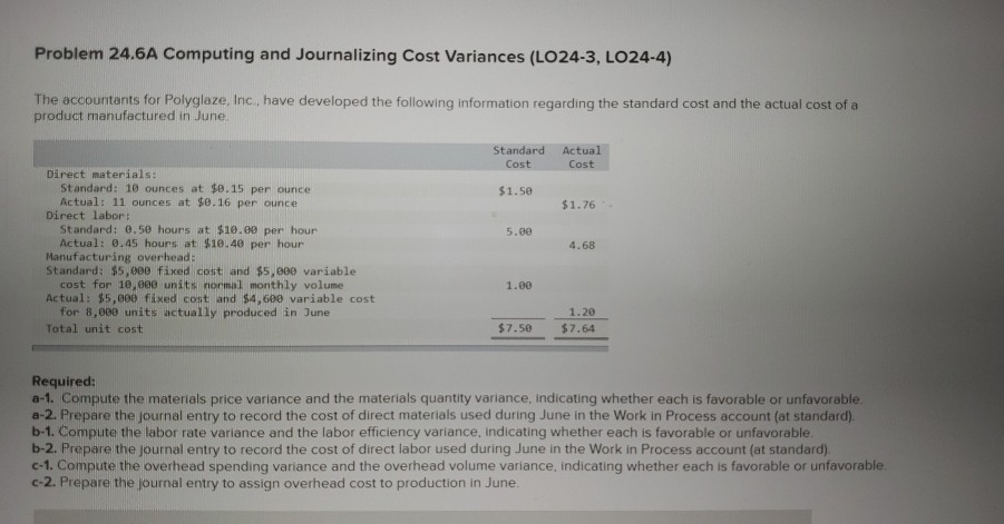 Solved Problem 24.6A Computing and Journalizing Cost | Chegg.com Solved Problem 24.6A Computing and Journalizing Cost | Chegg.com