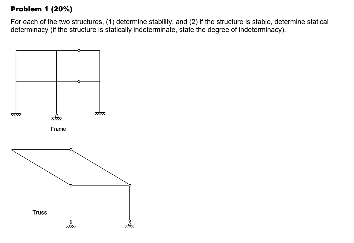 Solved Problem 1 (20%) For each of the two structures, (1) | Chegg.com