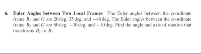 6. Euler Angles between Two Local Frames The Euler | Chegg.com