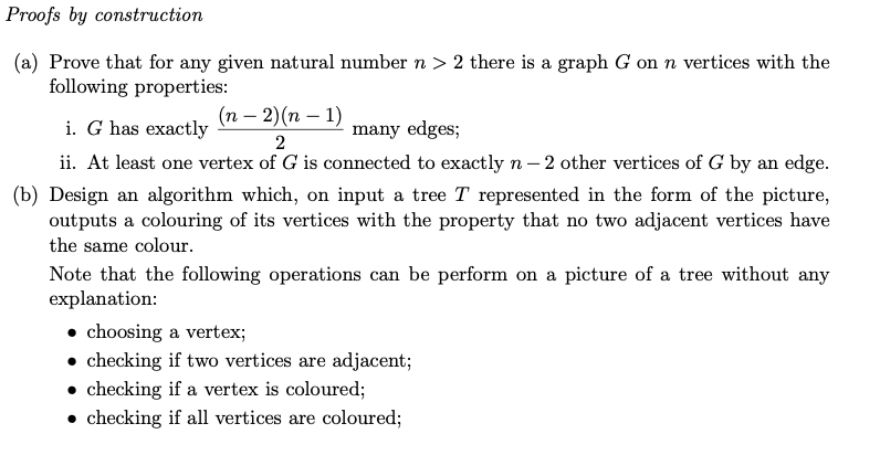 Proofs by construction (a) Prove that for any given | Chegg.com