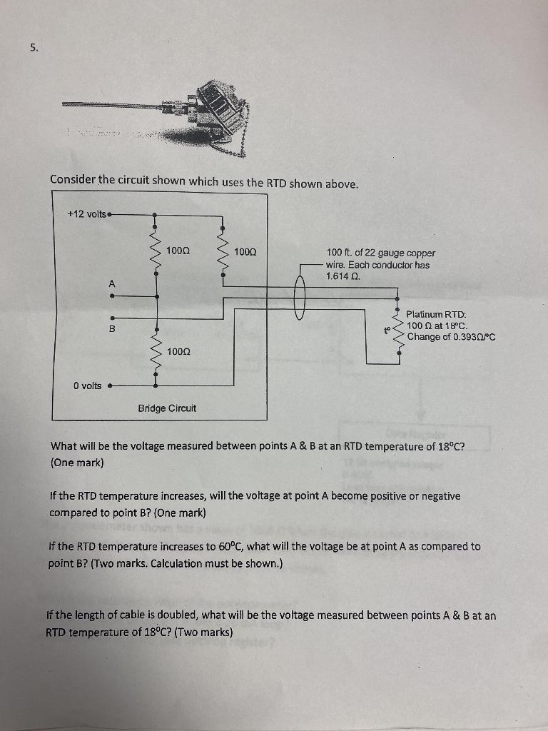 Solved Consider the circuit shown which uses the RTD shown | Chegg.com