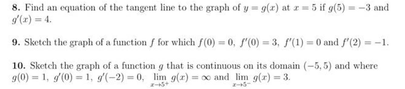 Solved 8. Find an equation of the tangent line to the graph | Chegg.com