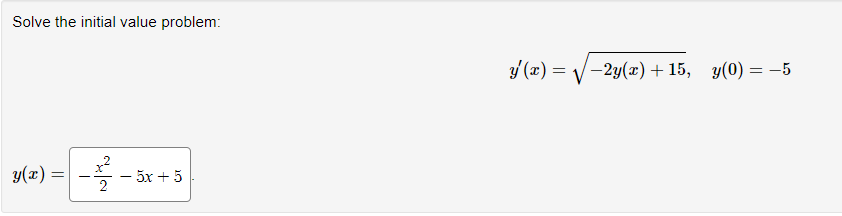 Solved Solve the initial value problem: | Chegg.com